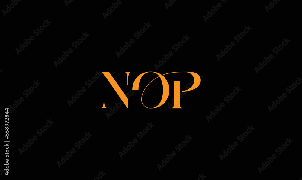 NOP Letter logo design, NOP vector logo, NOP with shape, NOP template ...