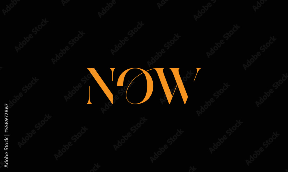 NOW Letter logo design, NOW vector logo, NOW with shape, NOW template ...