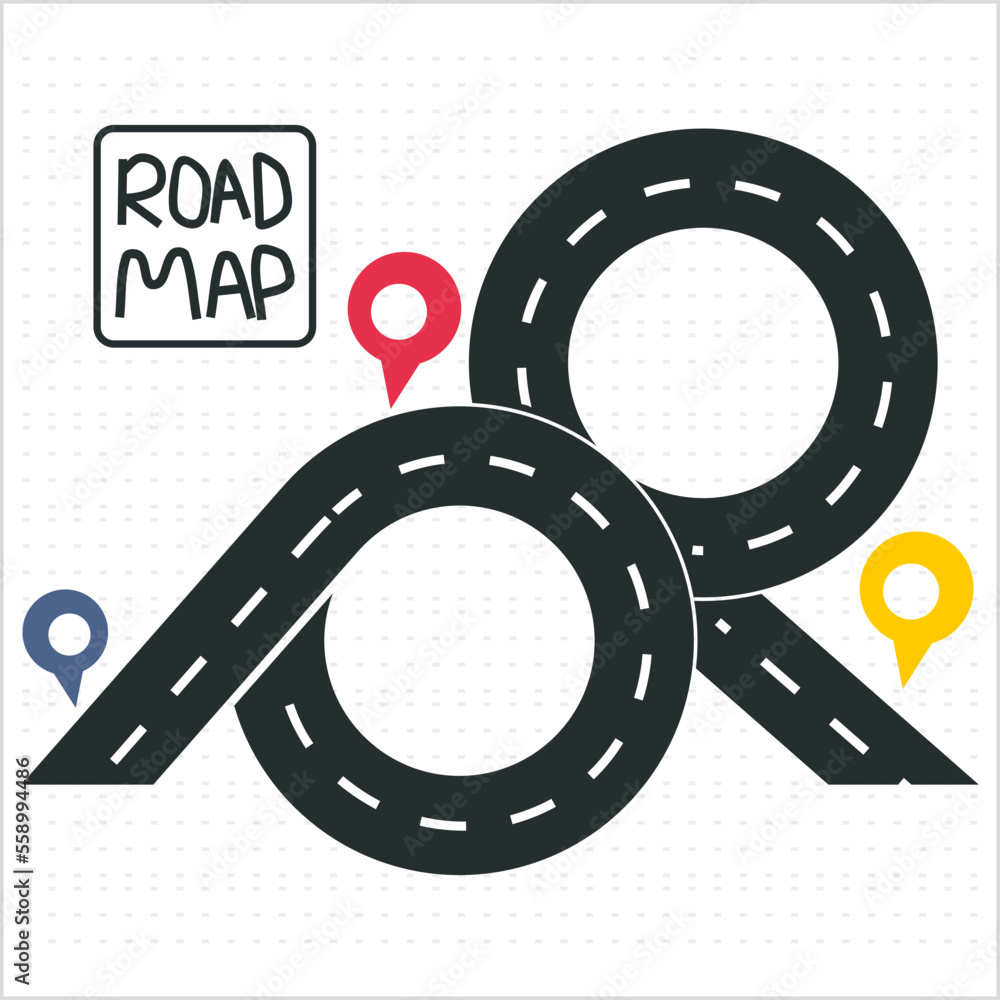 circular roadmap with location markers Stock Vector | Adobe Stock