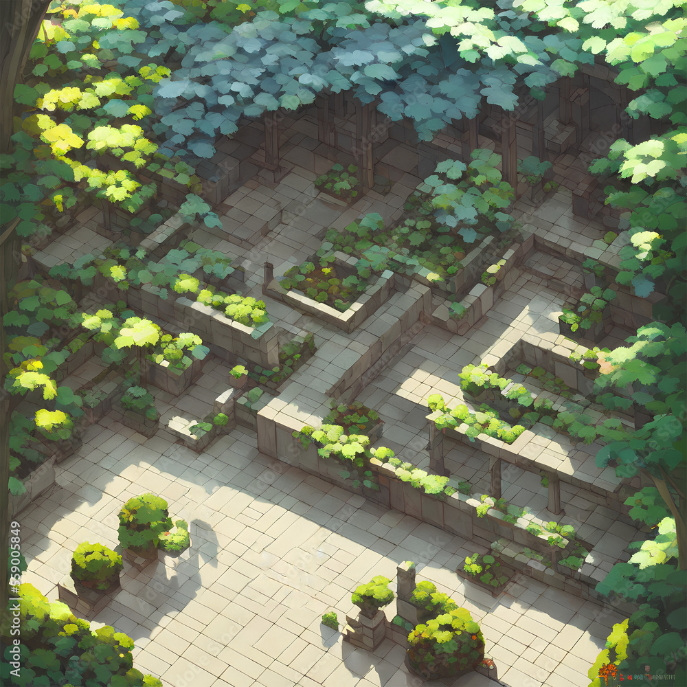 Palace Atrium Garden 02- Background for Level Design, RPG and Indie ...