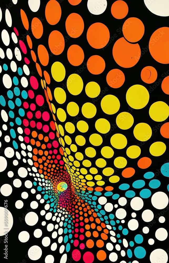 Abstract trippy background with colorful circles. Stock Illustration ...