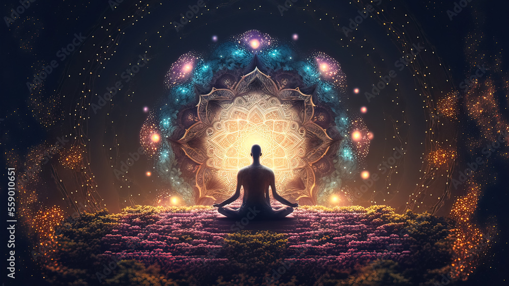 Illustrazione Stock Magic portrait of the all-knowing being during ...