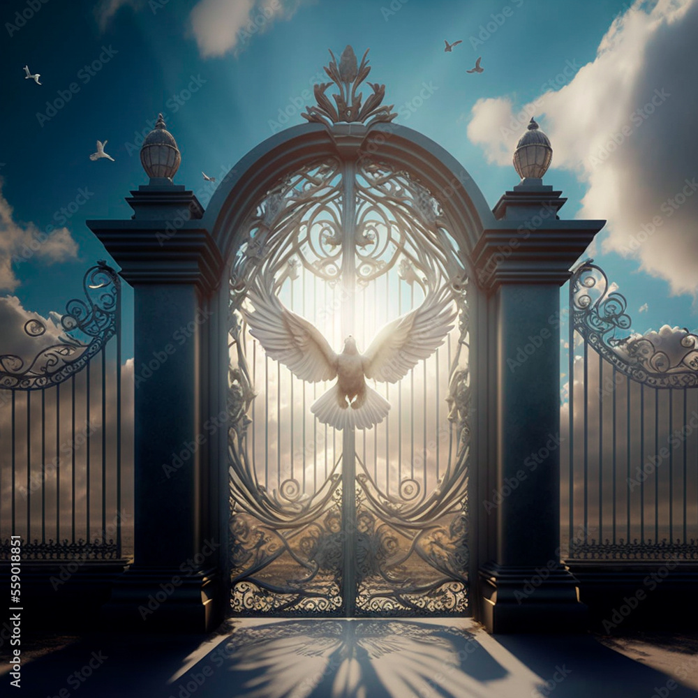 GENERATIVE AI, GENERATIVE, AI, holy spirit at heaven's door with ...