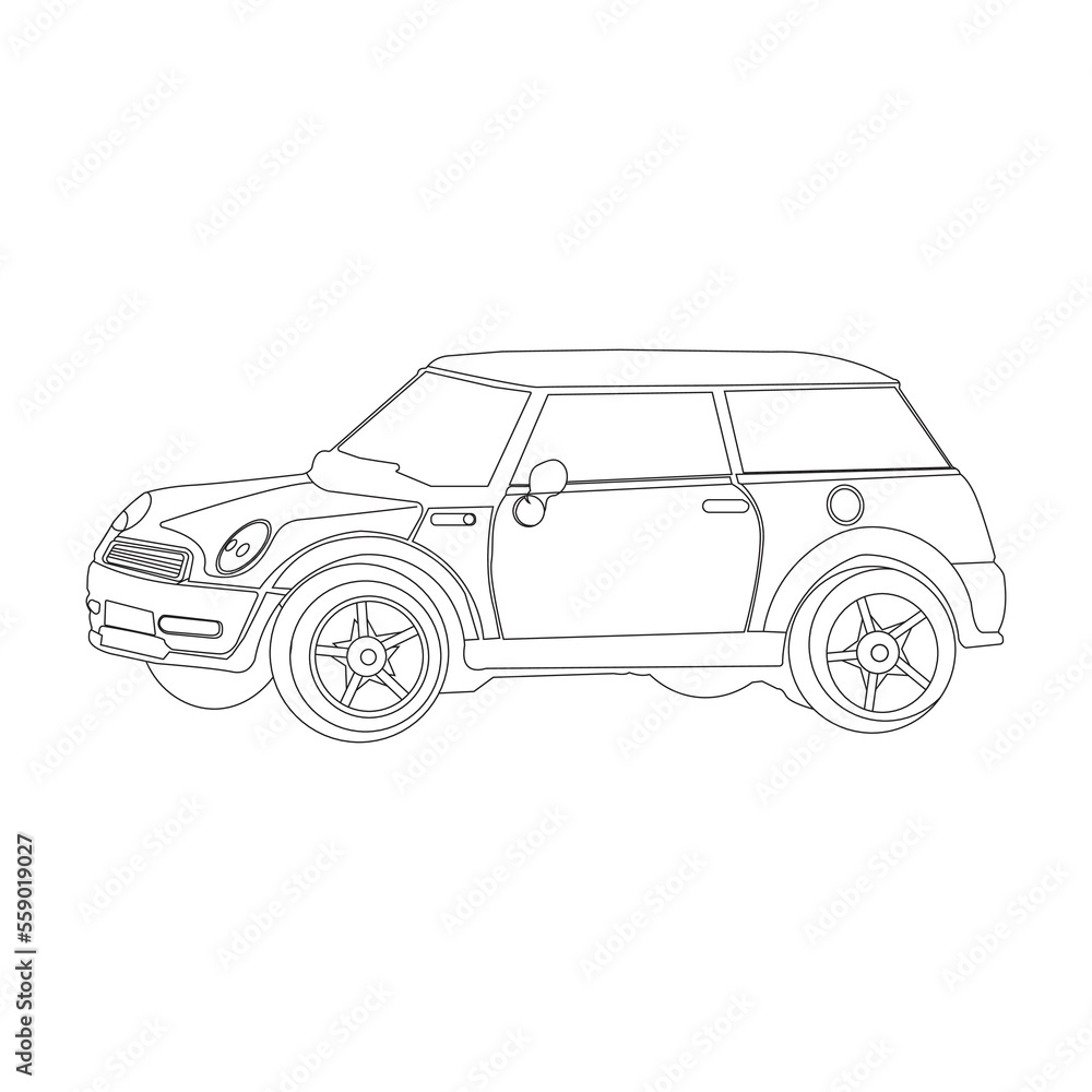 Car coloring page for kids Stock Vector | Adobe Stock