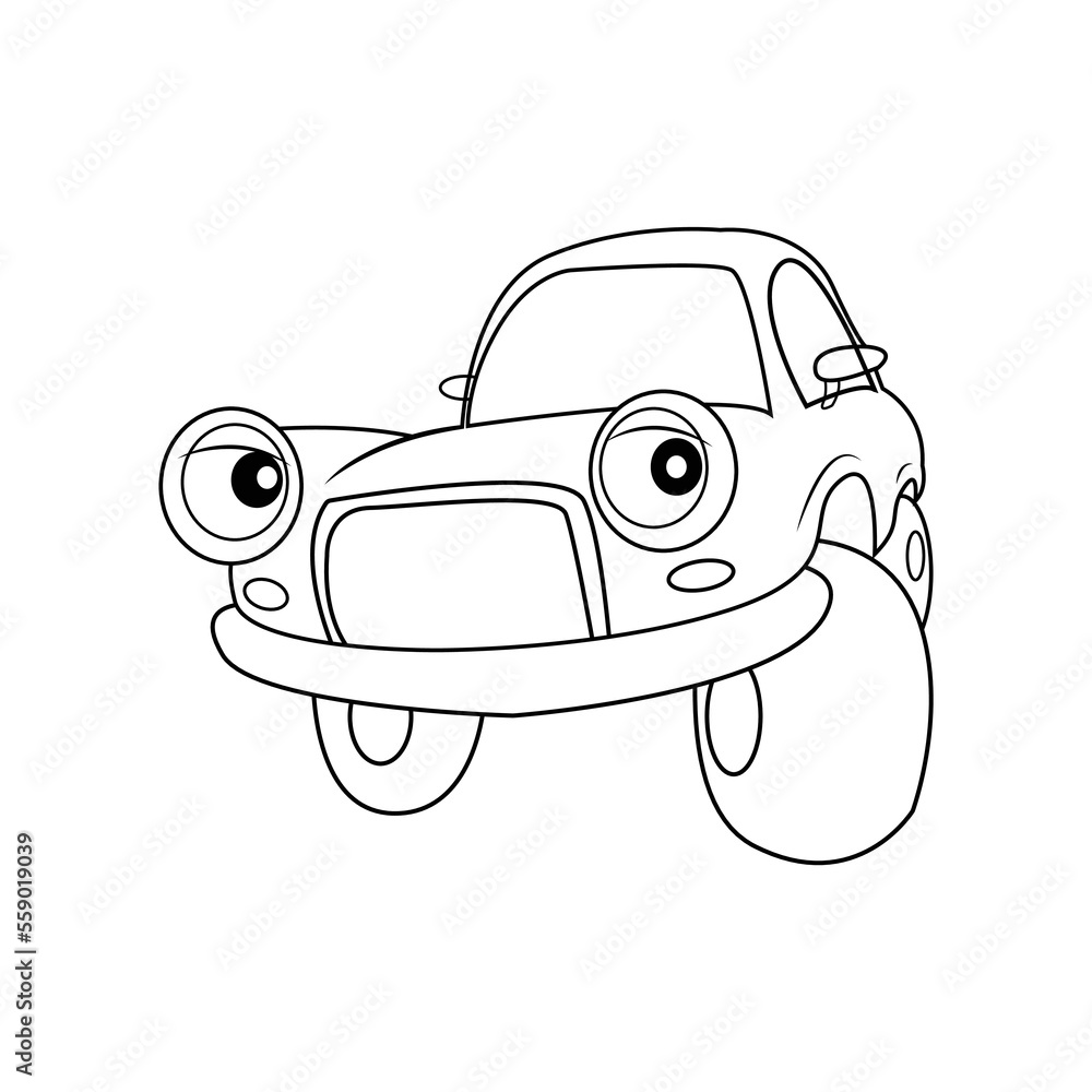 Car coloring page for kids Stock Vector | Adobe Stock
