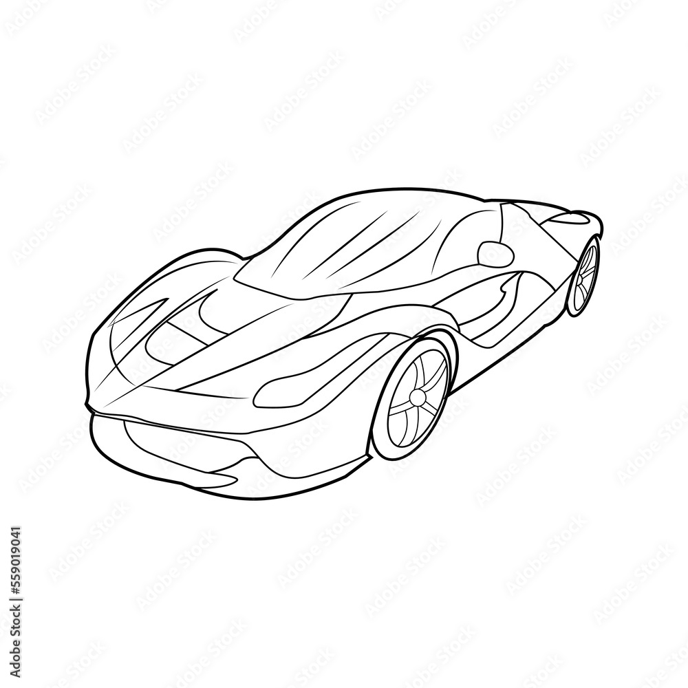 Car coloring page for kids Stock Vector | Adobe Stock