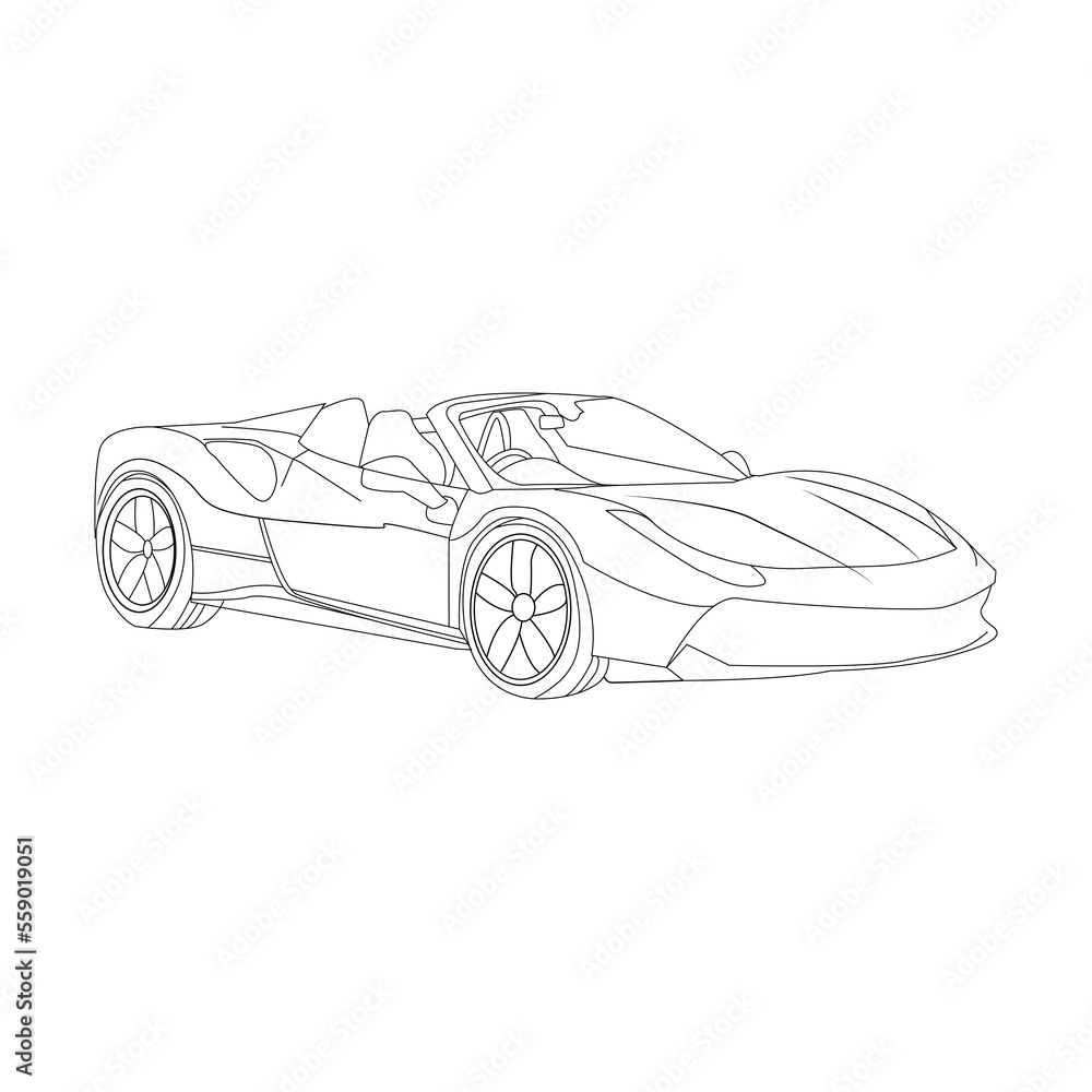 Car coloring page for kids Stock Vector | Adobe Stock