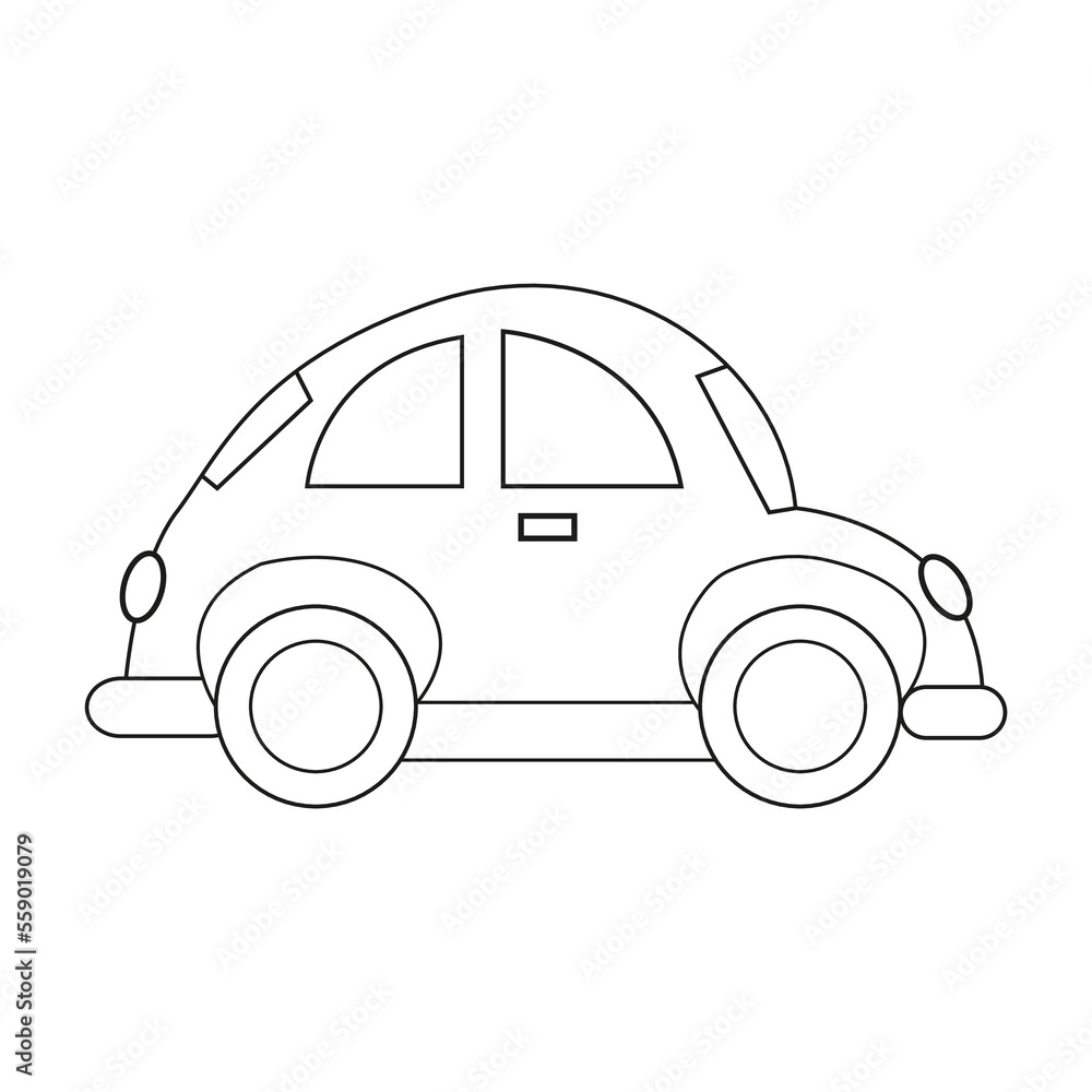 Car coloring page for kids Stock Vector | Adobe Stock