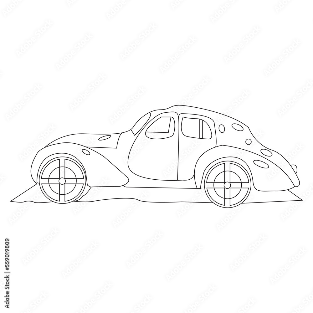 Car coloring page for kids Stock Vector | Adobe Stock