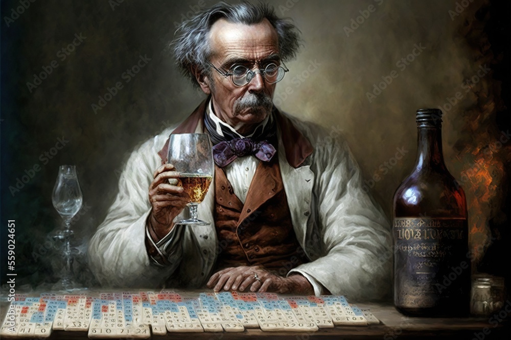 Scientist from 19th century inventing periodic table of elements ...