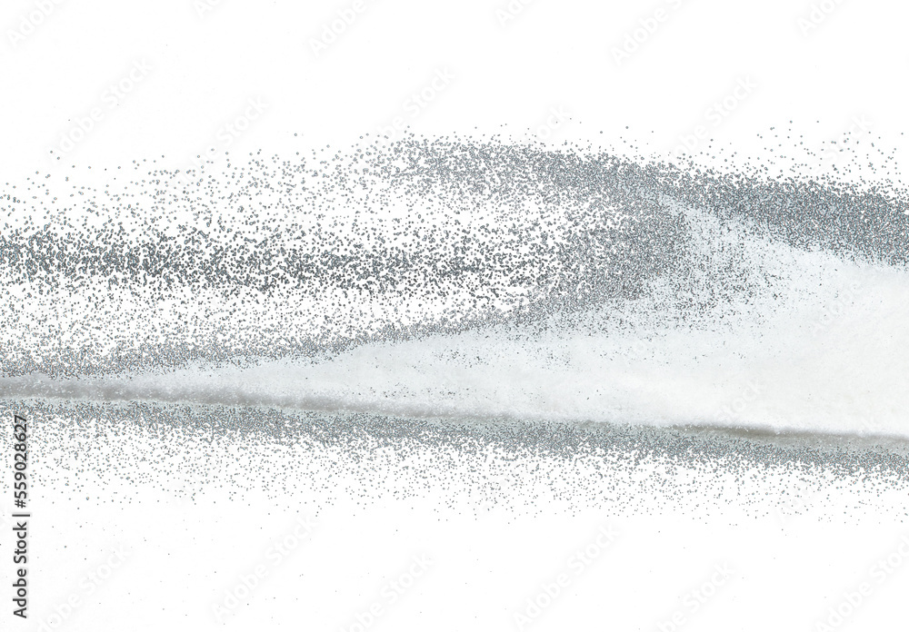 Million of white sand explosion, Photo image of falling down shower ...