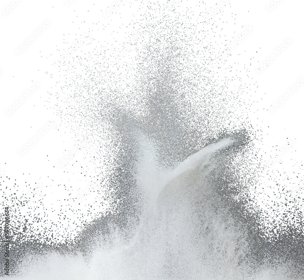 Million of white sand explosion, Photo image of falling down shower ...