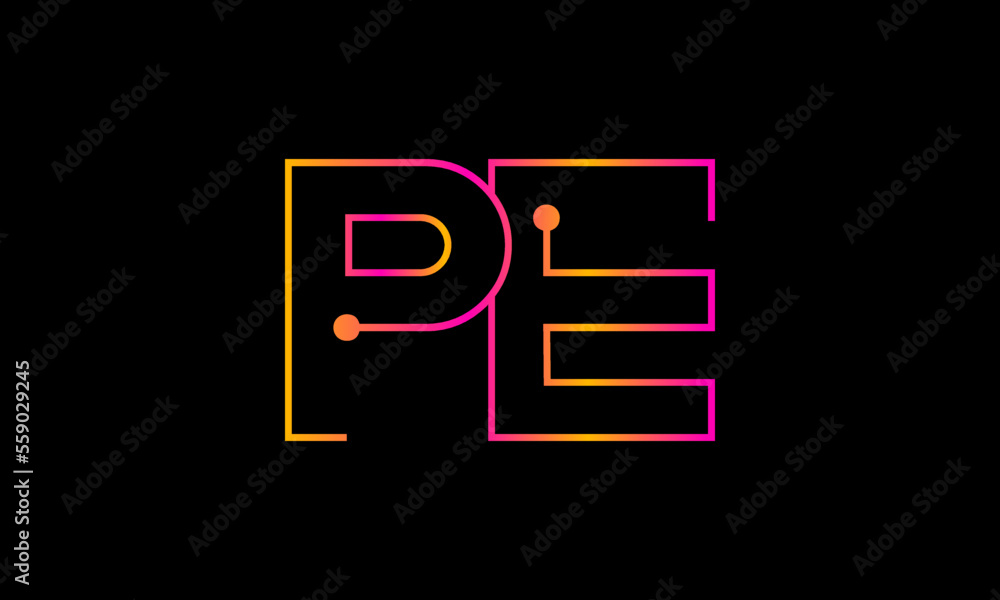 PE logo design. Initial letter PE logo design. PE logo monogram design ...