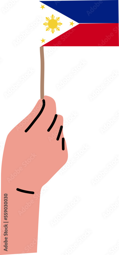 Diverse Race Of Hand Holding Flag Of Philippines Stock Vector | Adobe Stock
