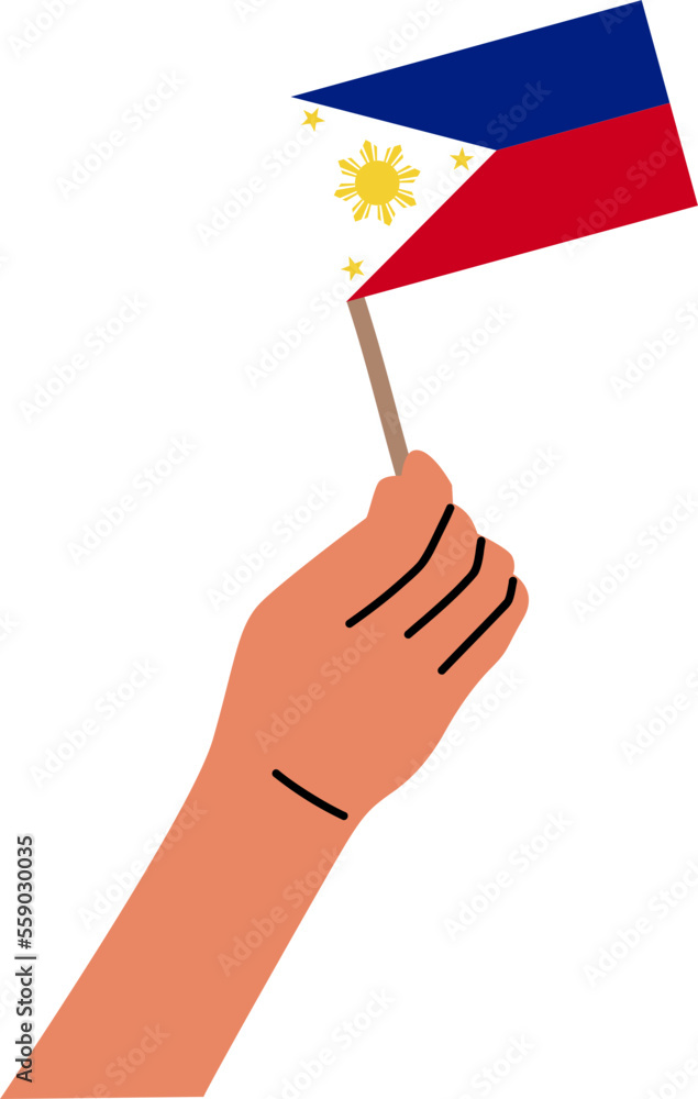 Diverse Race Of Hand Holding Flag Of Philippines Stock Vector | Adobe Stock
