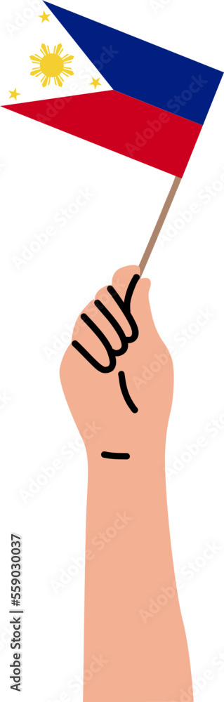 Diverse Race Of Hand Holding Flag Of Philippines Stock Vector | Adobe Stock
