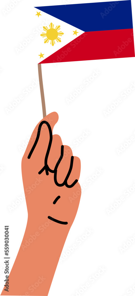 Diverse Race Of Hand Holding Flag Of Philippines Stock Vector | Adobe Stock