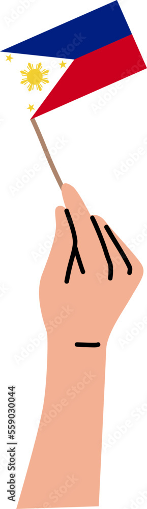 Diverse Race Of Hand Holding Flag Of Philippines Stock Vector | Adobe Stock