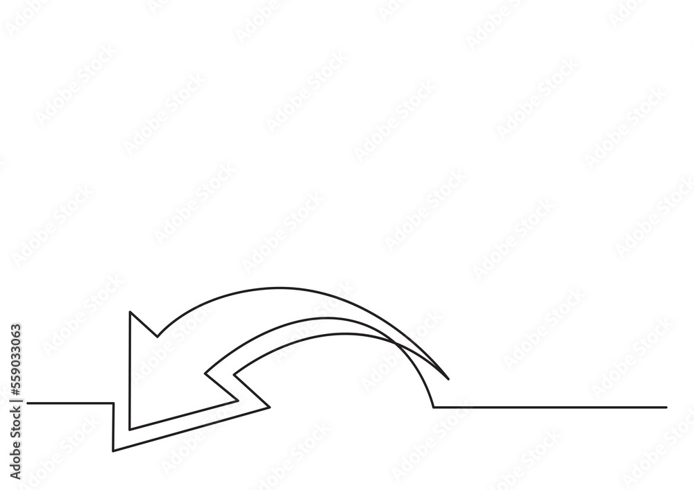 continuous line drawing of arrow symbol arrows icon PNG image with ...