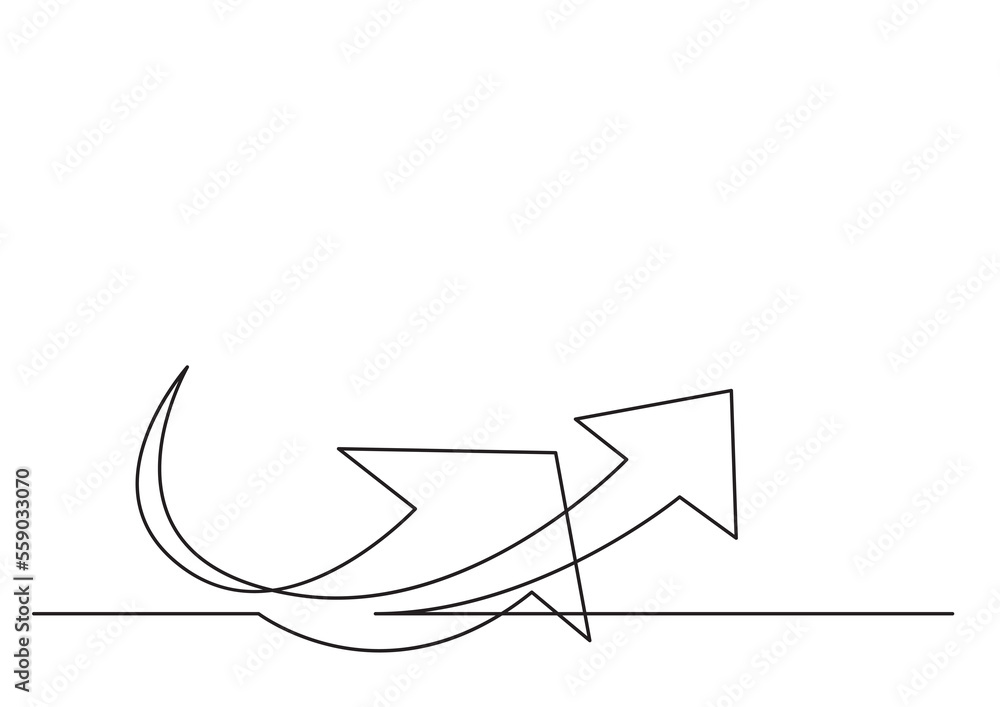 continuous line drawing of arrow symbol arrows icon PNG image with ...