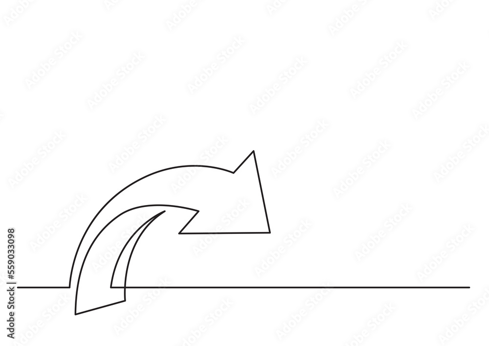 continuous line drawing of arrow symbol arrows icon PNG image with ...