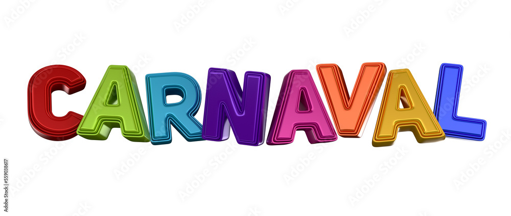 3d render carnival logo with realistic texture Stock Illustration ...