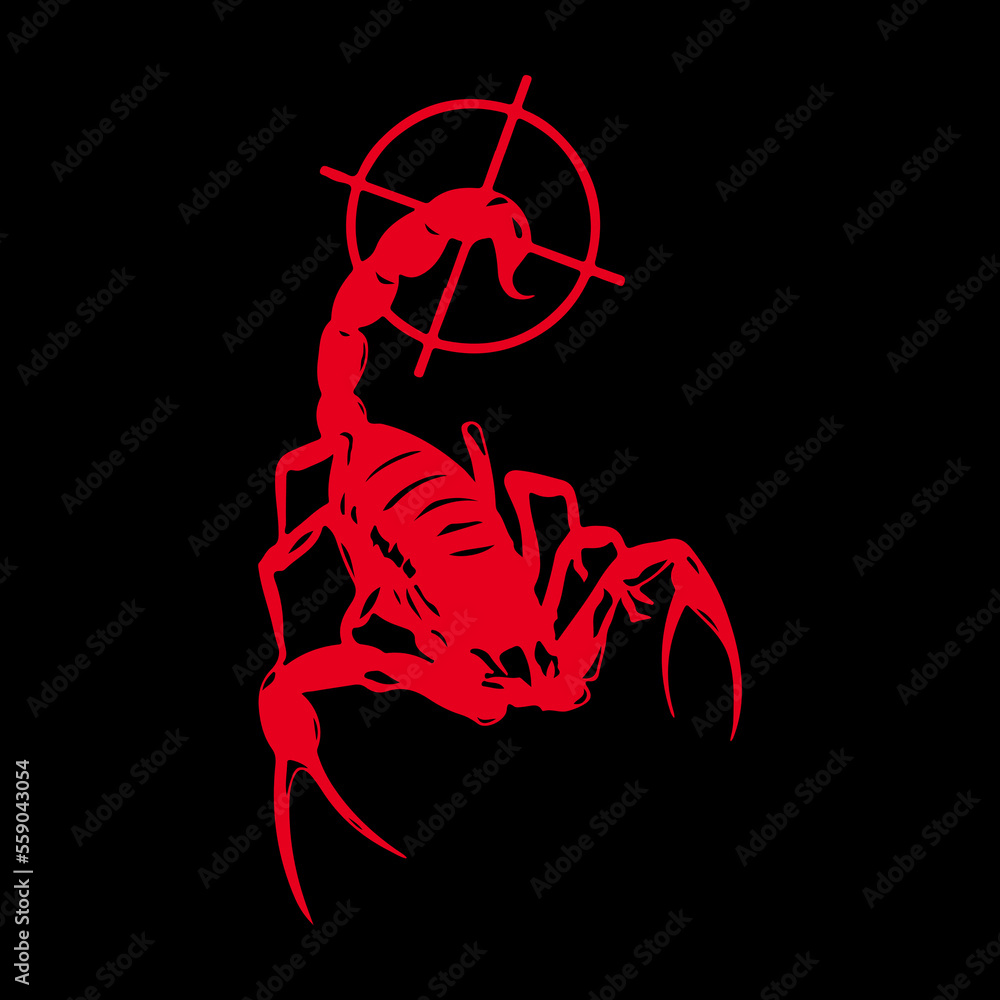 vector illustration of a red scorpion silhouette Stock Vector | Adobe Stock