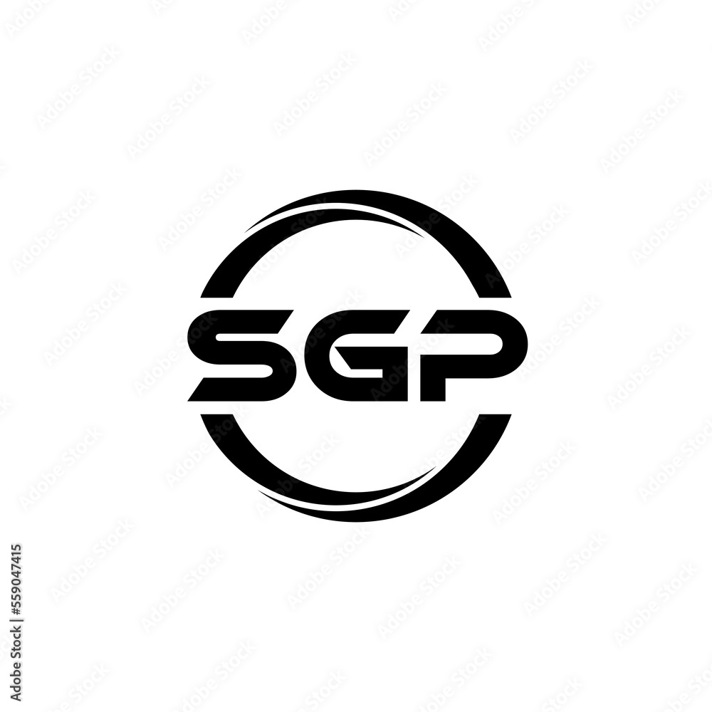 Vetor do Stock: SGP letter logo design with white background in ...
