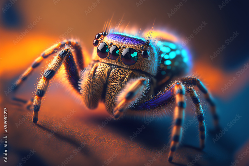 An extremely sharp and detailed portrait of spider macro. Generative AI ...