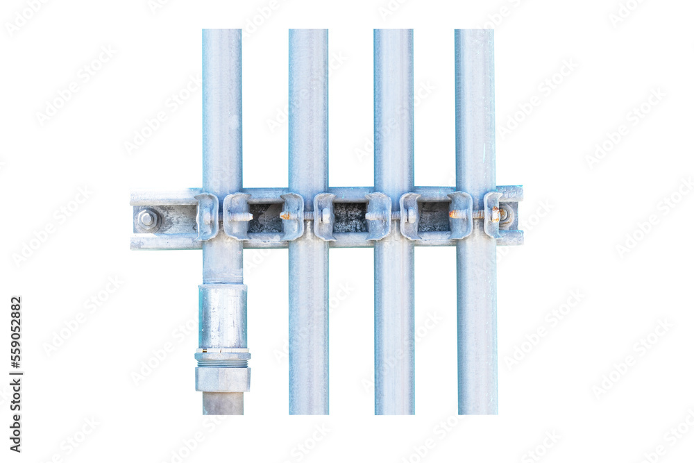 Network electric cable with metal flex pipe. Installation of electrical ...