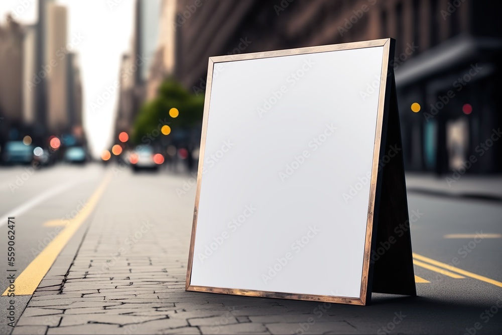 Empty sign board mock up created with Generative AI, Generative, AI ...