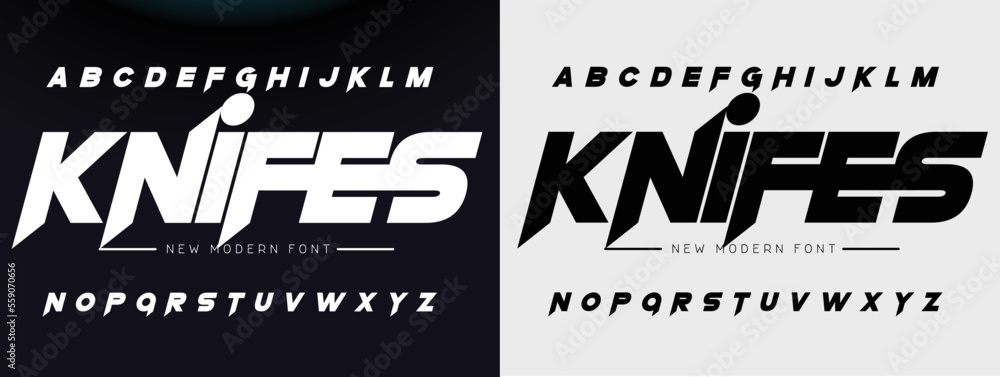 KNIFES Modern Bold Heavy Font. Typography urban style alphabet fonts ...