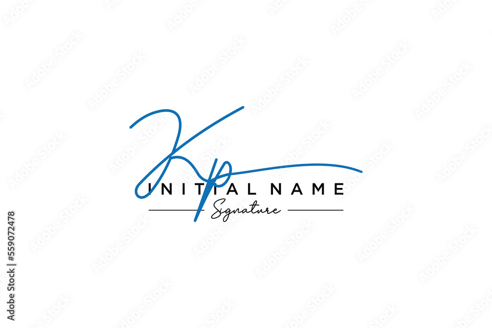 Initial KP signature logo template vector. Hand drawn Calligraphy ...