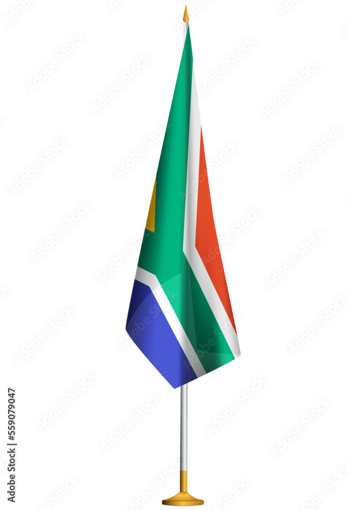 Isolated small national flag of South Africa vector with golden ...