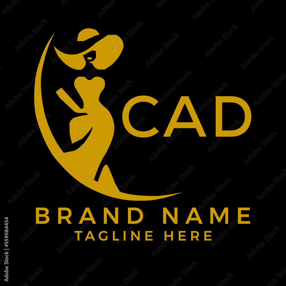 CAD fashion logo. CAD Beauty fashion house. modeling dress jewelry. CAD ...