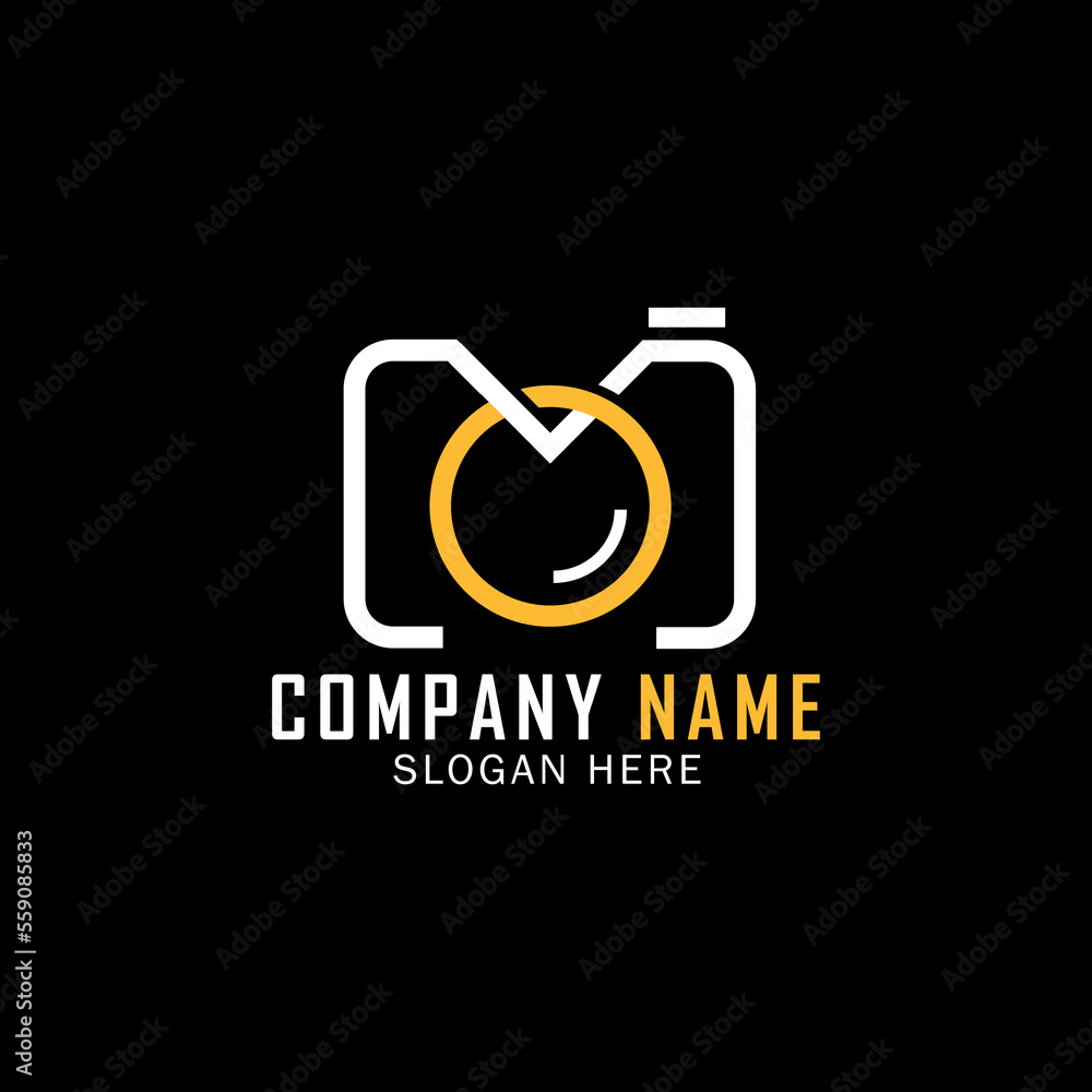 initial m b monogram letter alphabet with a camera icon photography ...