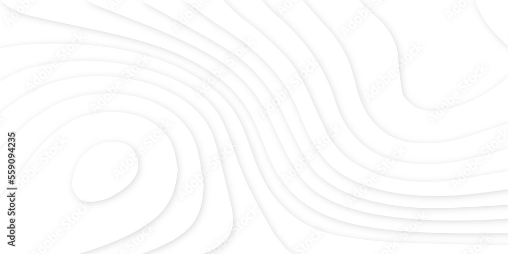 Abstract 3d wavy line paper cut white background.realistic papercut ...