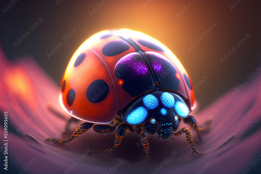An extremely sharp and detailed portrait of ladybug macro. Generative ...