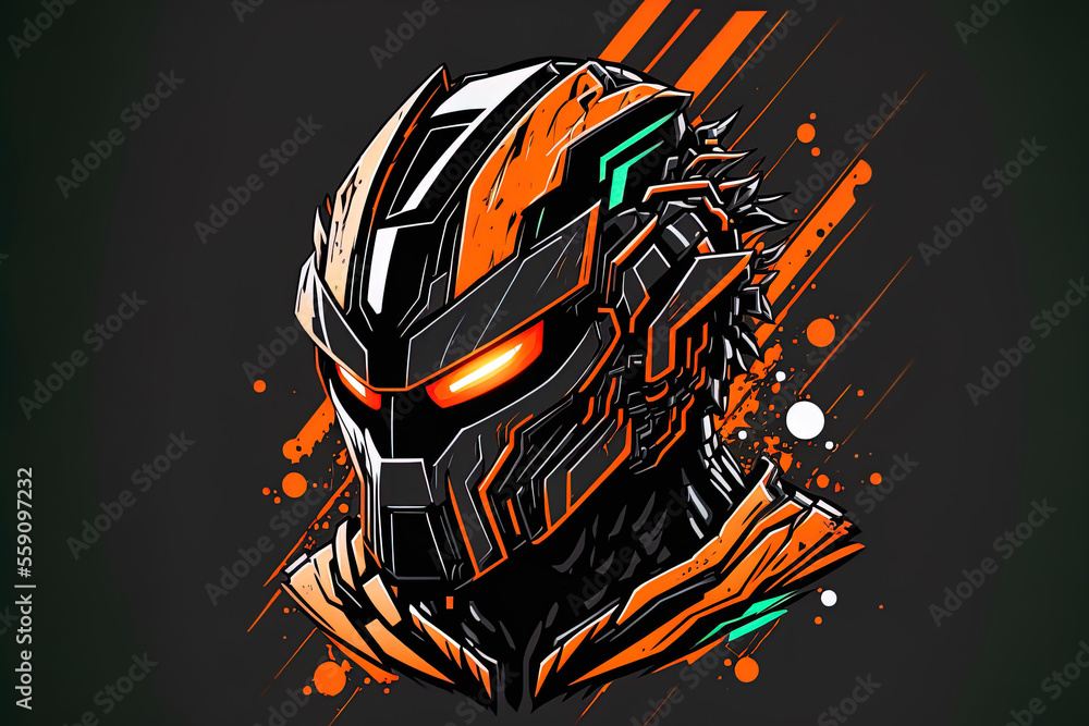 Robot cell head picture is suitable for use as a game logo, among other ...