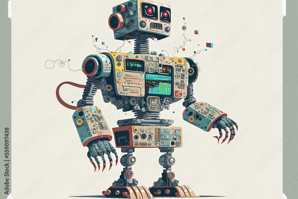 Robot isolated imaginary cyborg android with artificial intelligence ...