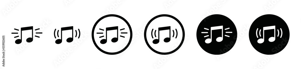 Music notes with sound wave icon vector. Musical key and sound wave ...