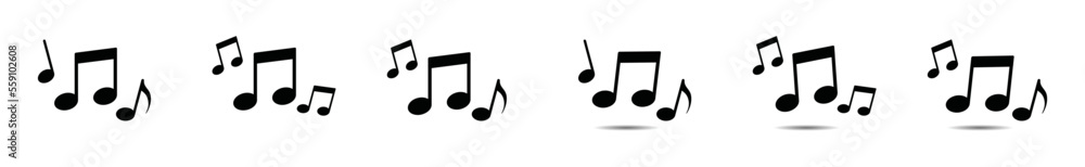 Music notes icon vector. Eighth note symbol in the circle. Music notes ...