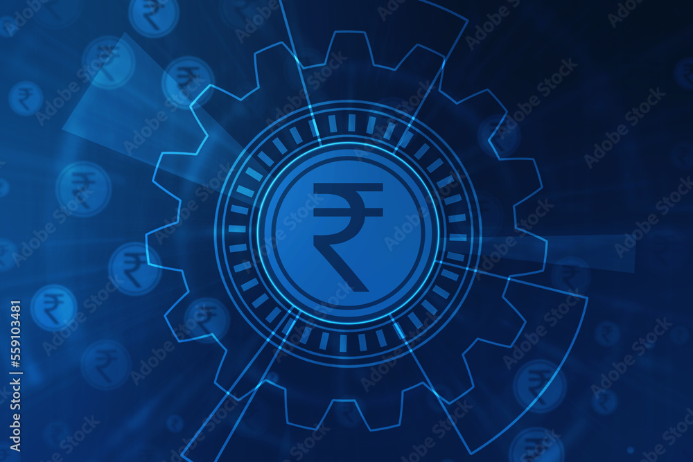 Indian Rupee symbol on financial Background, Growth of Indian stock ...