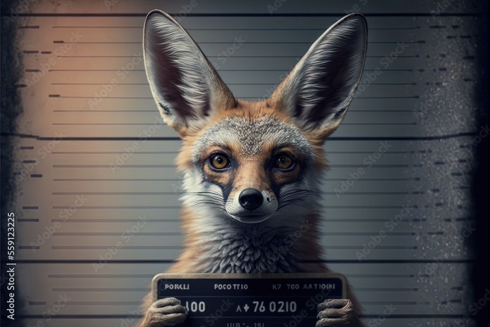 Fox bad Animal police mugshot line up generative ai Stock Illustration ...