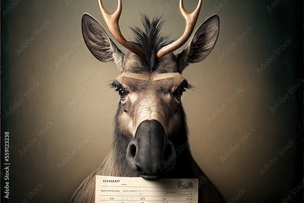 Deer bad Animal police mugshot line up generative ai Stock Illustration ...