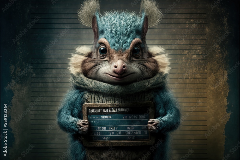 mouse mice bad Animal police mugshot line up generative ai Stock ...