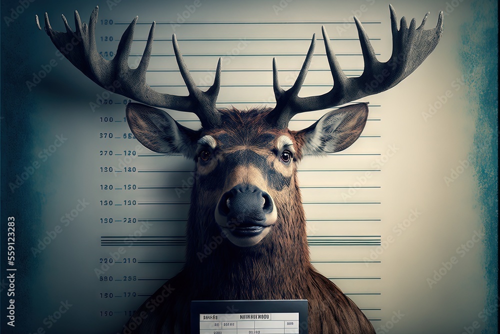 Deer bad Animal police mugshot line up generative ai Stock Illustration ...