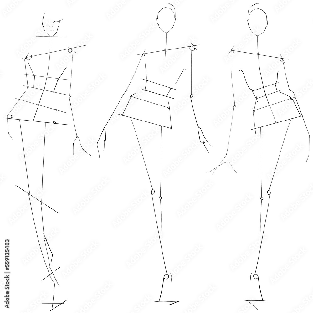 Fashion templates. Croquis. Pattern for drawing Stock Illustration ...