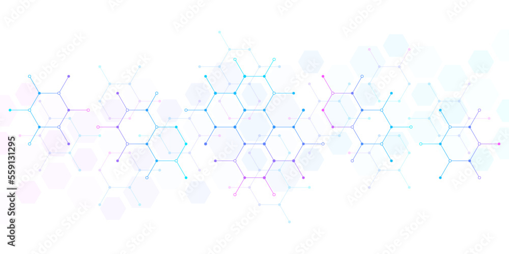 Genetic engineering and molecular structure, hexagon DNA network ...