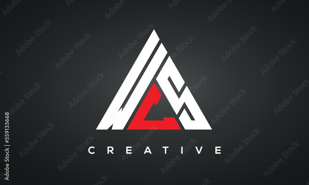 WCS monogram triangle logo design Stock Vector | Adobe Stock